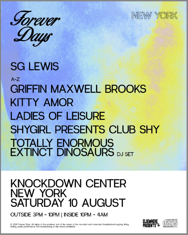10th August - Forever Days: SG Lewis • Griffin Maxwell Brook • Kitty ...