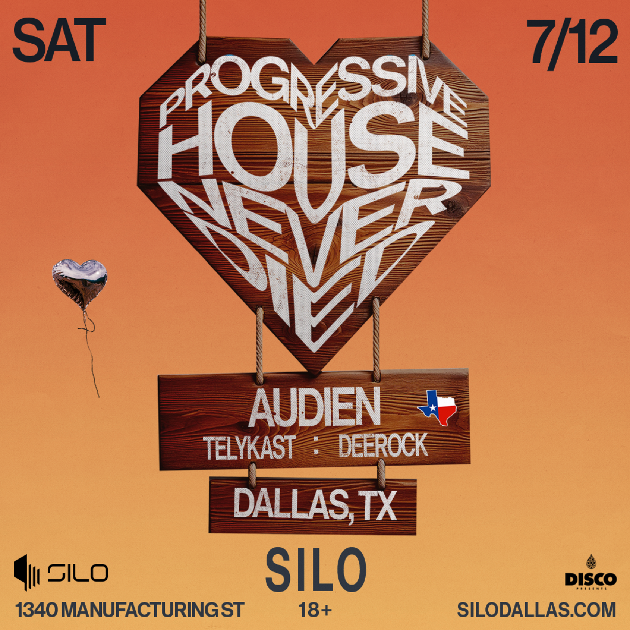PROGRESSIVE HOUSE NEVER DIED DALLAS - SILO by AUDIEN | Laylo