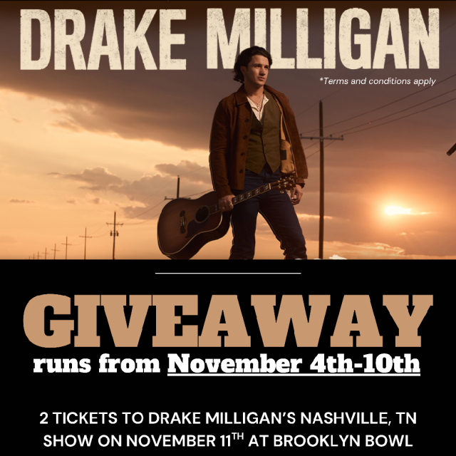 Drake Milligan Giveaway - Nashville, TN Show by Fort Nash | Laylo
