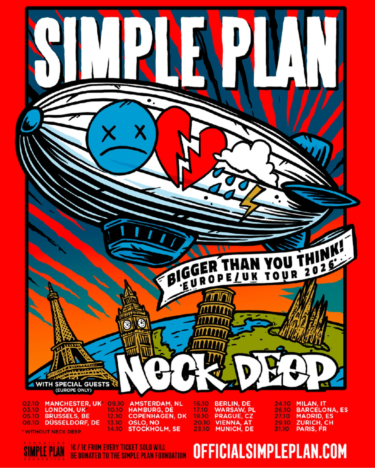 Bigger Than You Think! Europe & UK Tour 2026 PRESALE! by Simple Plan ...