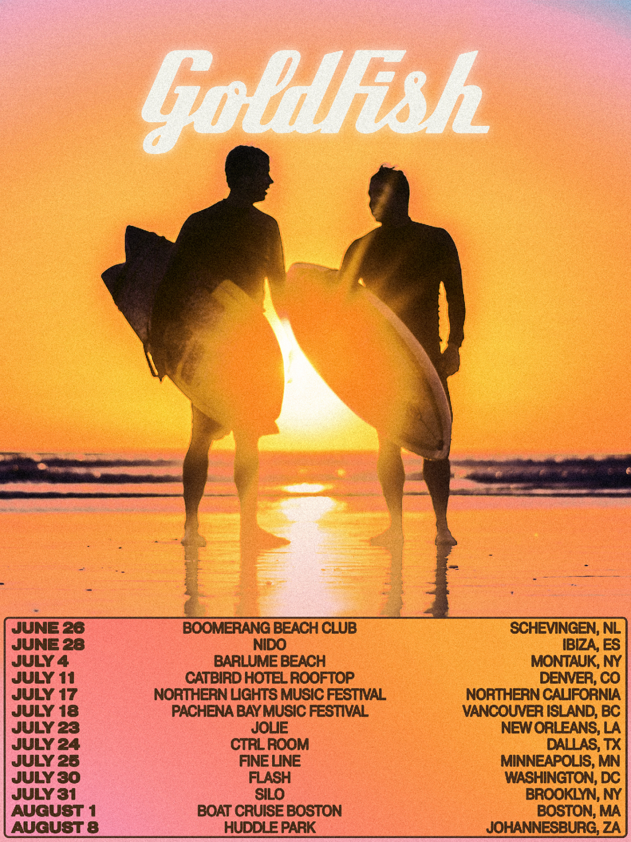 Upcoming Summer Tour Dates by GoldFish | Laylo
